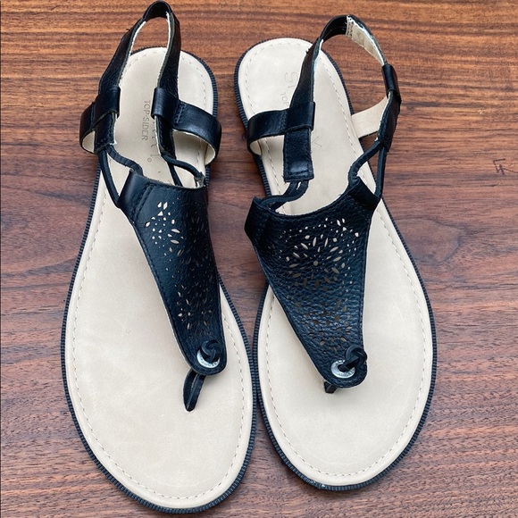 Sperry | Shoes | New Sperry Top Sider Laser Cut Tstrap Sling Back Flat ...